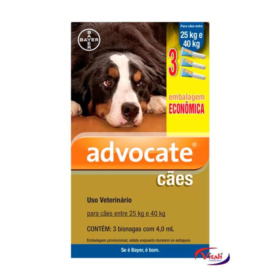 Combo advocate cães de 25kg até 40kg - BAYER/ELANCO - Antipulga e ...