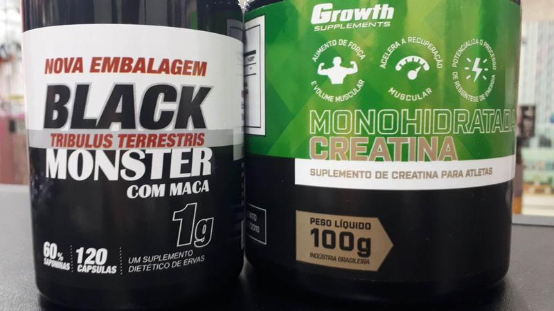 Combo Black Monster 120cps + Creatina Monohidratada 100g - Growth ...