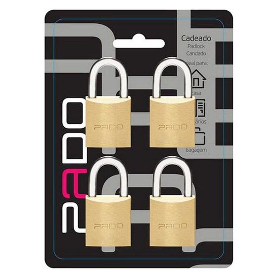 Combo Cadeado Tradicional Pado em Latão com 4 unidades - Cadeados ...
