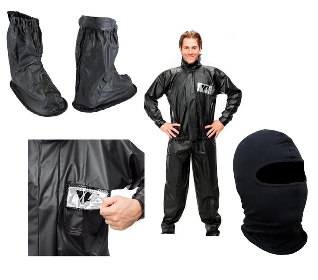 Combo Capa Roupa Chuva + Capuz Touca Ninja + Polaina Galocha Vestimenta ...