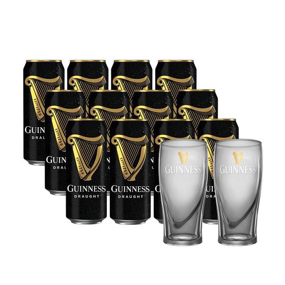 Combo cerveja guinness draught in can - 12 unidades + 2 pints - Cerveja ...