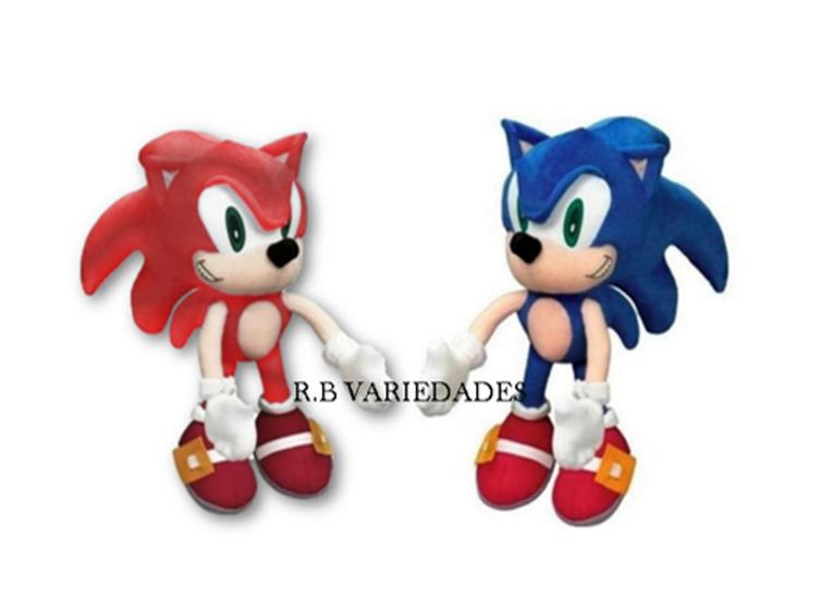 Combo Com 2 Bonecos Sonic Azul e Vermelho De Pelúcia - R.B VARIEDADES ...