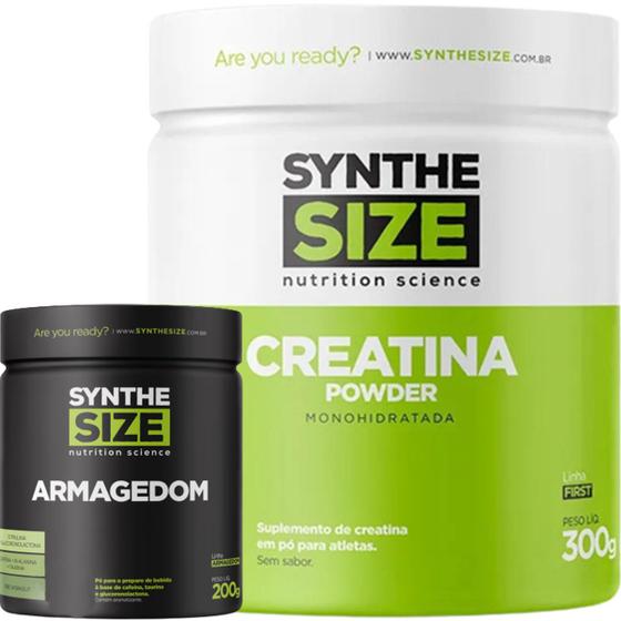 Combo Creatina Powder 300g + Armagedom 200g - Synthesize - Synthe Size - Pré Treino - Magazine Luiza