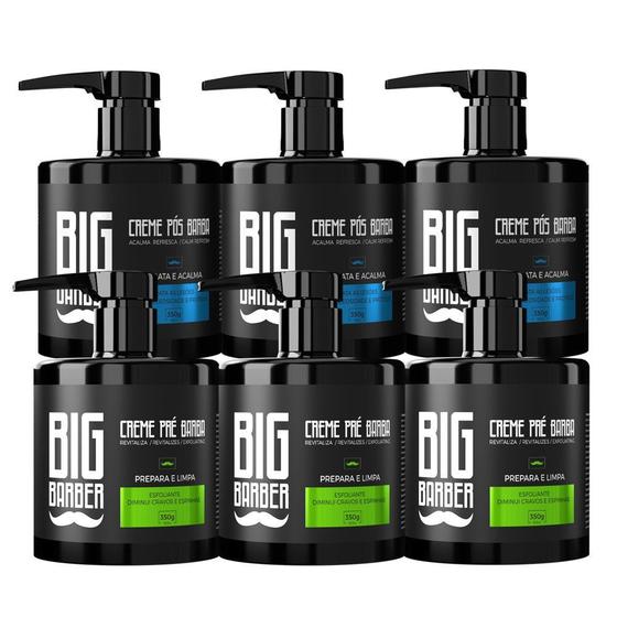 Combo Creme Pré e Pós Barba Big Barber 350g Caixa Com 6 Unidades - Pós ...