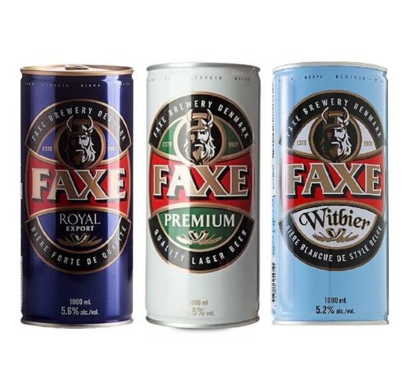 Combo Degustação 3 Cervejas Faxe Lata 1L Dinamarquesa Latão - Cerveja ...