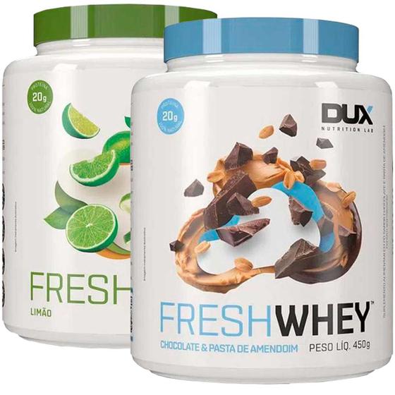 Combo Duo Fresh Whey Protein 3w 450g Dux Chocolate e Limão - Dux ...