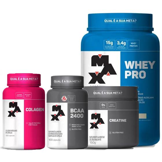 Combo Feminino Whey Protein 1kg Bcaa 100 Capsulas Creatina 150g