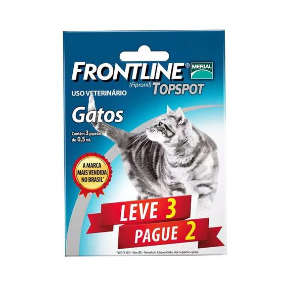 Combo Frontline Top Spot Gatos Boehringer 3 pipetas Anti-pulgas ...