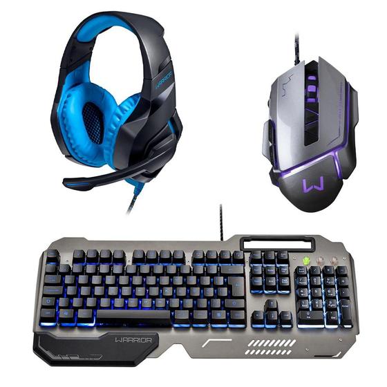 Combo Gamer - Mouse Gamer Ivor 3200DPI 7 Botões, Teclado Gamer Ragnar ...