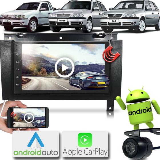 Combo Kit Central Multimidia Android MP5 7 polegadas + Camera de ré + Moldura Gol Parati Saveiro ...