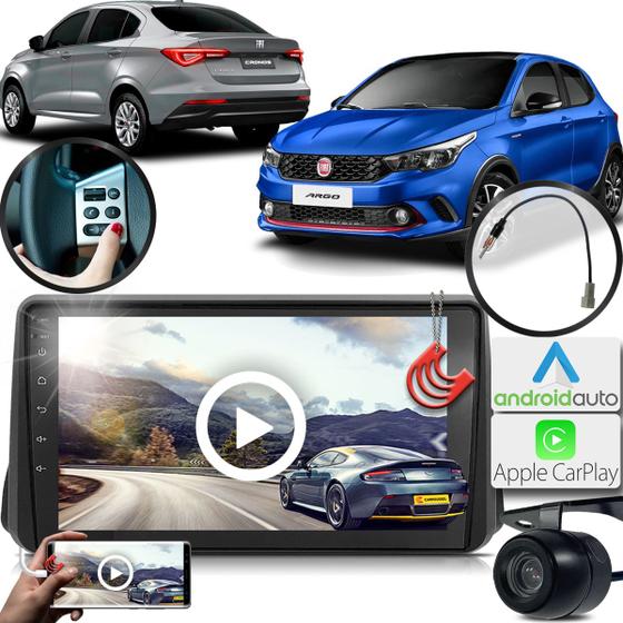 Combo Kit Central Multimidia MP10 9 polegadas + Camera ré + Chicote + Interface +Moldura Argo ...