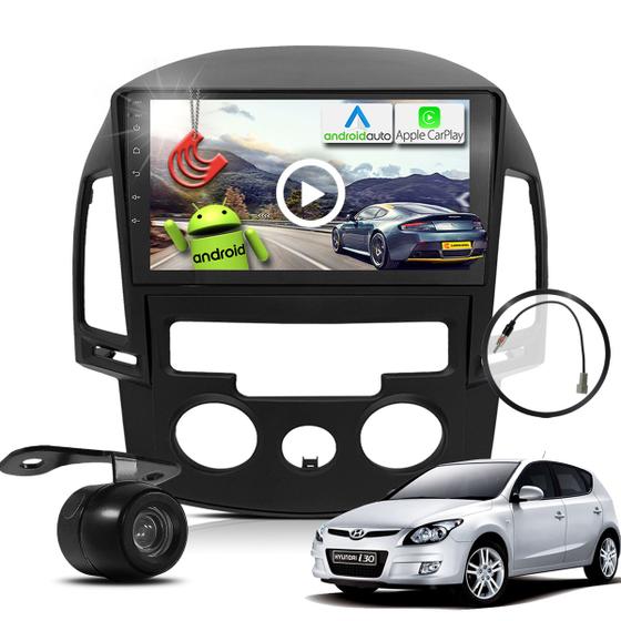 Combo Kit Central Multimidia MP5 Android 9 polegada + Camera ré + Chicote + Moldura I30 Ar ...