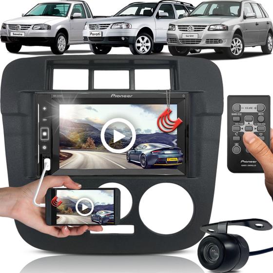 Combo Kit Central Multimidia MP5 Pioneer + Camera de ré + Moldura Preta Gol Parati Saveiro G4 ...