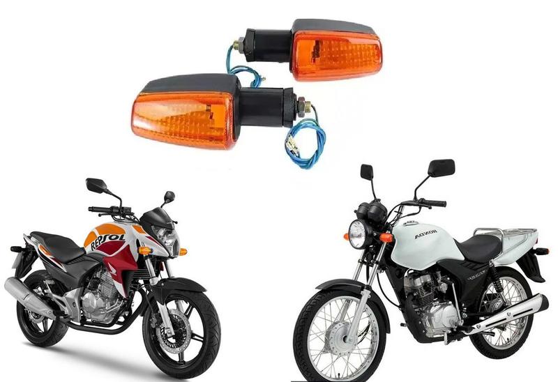Combo Par Pisca Seta Sinaleira Gvs Cg Titan Fan 125 150 Cb Xre 300 Cbx ...