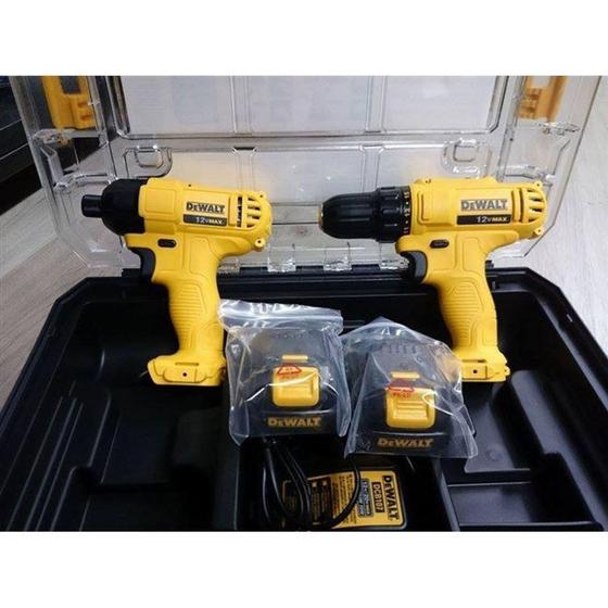 Combo parafafusadeira + furadeira de impacto dewalt litio 12v com ...