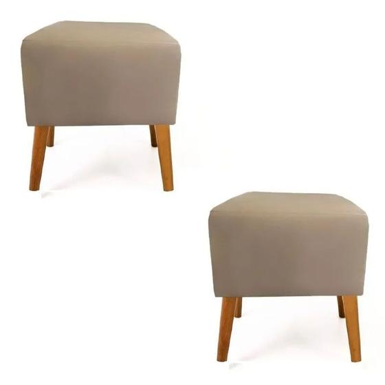 Combo Puf, Puff Para Sala, Puff Quadrado Suede Capuccino Café - DECORE ...