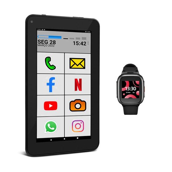 Combo Tech - Tablet Mirage Senior 32GB 7 Pol + SeniorWatch 4G Wi-Fi ...