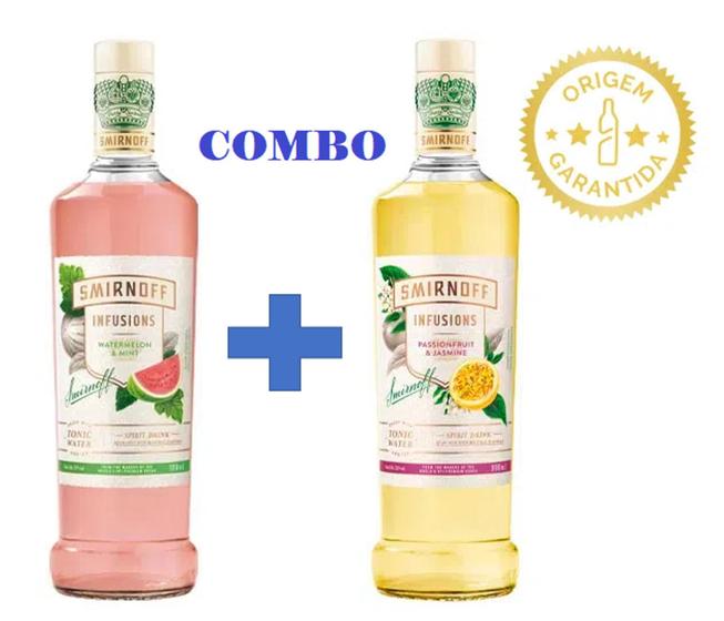 Combo Vodka 1L Smirnoff Infusions Passion Fruit & Jasmin + Watermelon ...