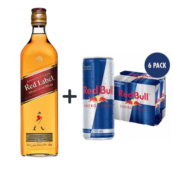 Combo Whisky Red Label 1L + pack c/6 Red bull lt 250 - Johnnie Walker ...