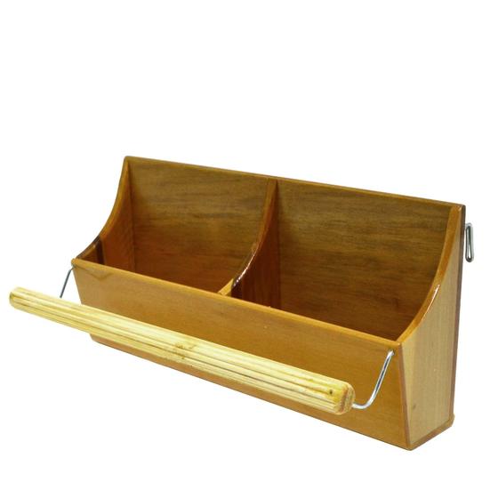 Comedouro Cocho Alto Luxo de Madeira para Gaiola de Pássaros - Médio ...