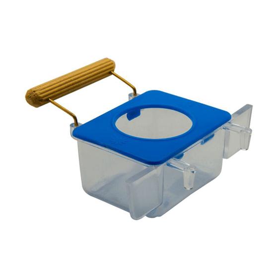 Comedouro para Gaiolas de Pássaros - 1 Furo Cristal com Gancho - Injet ...