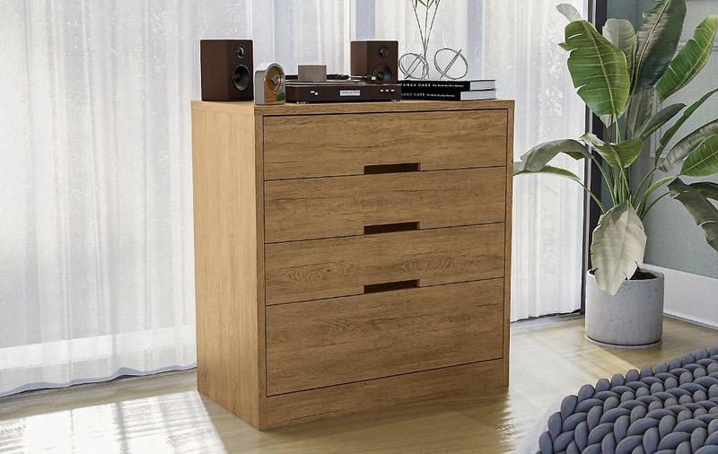 Cômoda 3 Gavetas e 1 Gavetão Freijo de Madeira Bege Kappesberg - Cômoda ...