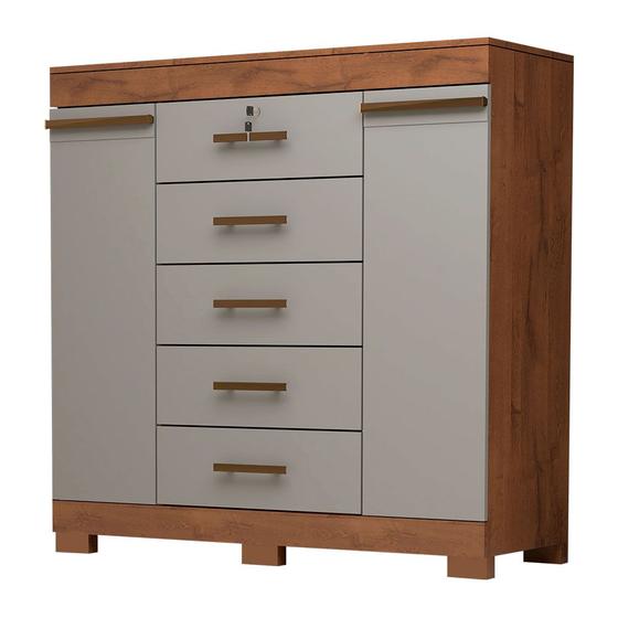 Comoda 5 Gavetas 2 Portas Sapateiras Diana Prime ACP MÓVEIS Savana ...