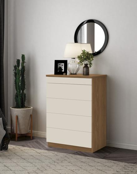 Cômoda 5 Gavetas Versatile Freijó/Off White - Fazzio - Fazzio Moveis ...