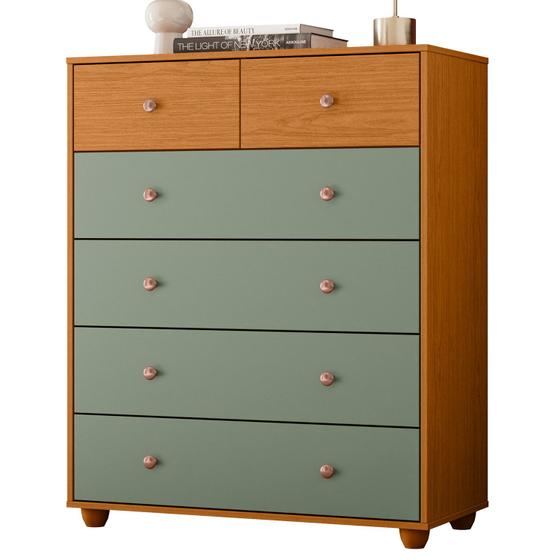 Cômoda 6 Gavetas Premium Multiuso Moderna Alta Vitoria Decorativa ...