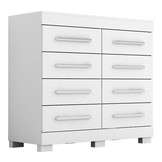 Cômoda c/ 8 Gavetas Nalu - Branco - 100% MDF - ACP - Cômoda - Magazine ...