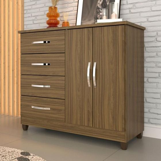 Comoda Dubai Imop Com Sapateira e 4 Gavetas Nogal - IMOP - Cômoda ...