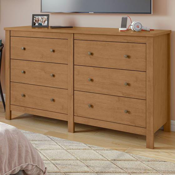 Cômoda Maggiore 6 Gavetas Amêndoa Clean - Móveis Lopas - Cômoda ...