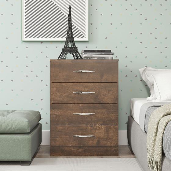 Cômoda Pequena com 4 Gavetas 55 x 93 Cm MDP Castanho 2007 MENU - Menu ...