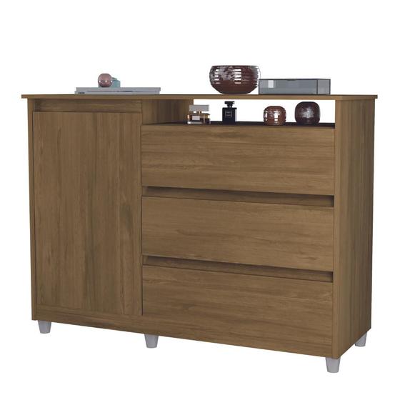 Comoda Pequena para Quarto com 3 Gavetas e Sapateira Lateral SKY Primus ...