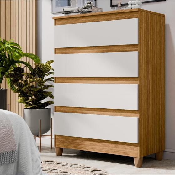 Cômoda Rio Organizadora De Roupa Com 4 Gavetas Compacta Multiuso Para ...