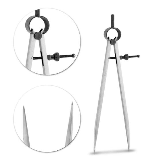 Compasso de Ponta Reto Nove54 300mm Aço Carbono com Ajuste Lateral para ...