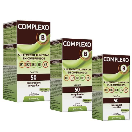 Complexo B 3x50comp Vitaminas B1 B2 B3 B5 B6 Arte Nativa - Complexo B - Magazine Luiza