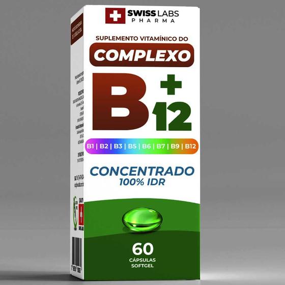 Complexo B12 Concentrado 100% IDR c/ 60 cápsulas Swiss Labs - Swiss ...