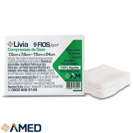 Compressa 09 fios pct 10 un - AMERICAN MEDICAL - Gaze - Magazine Luiza