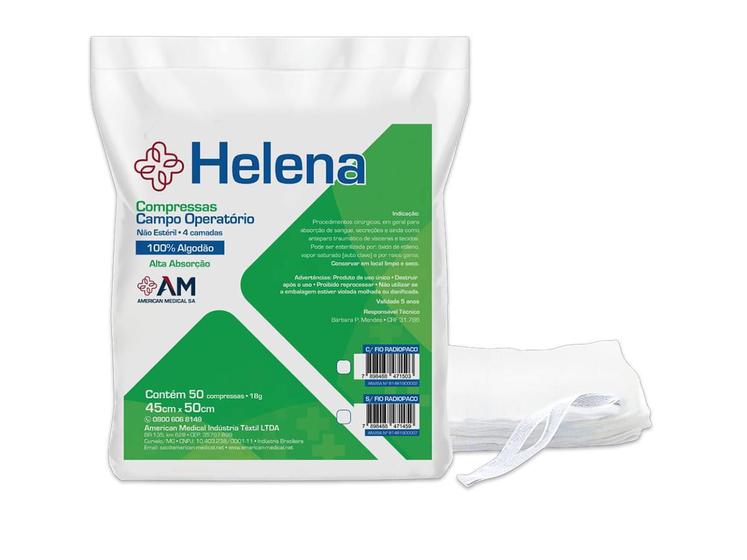 Compressa Cirúrgica Campo Operatório 45X50 - 50 Unidades - American ...
