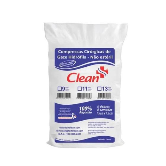 Compressa de Gaze Cirúrgica Hidrófila - Não Estéril - Clean - 500 un - Gaze - Magazine Luiza