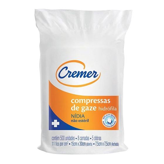 Compressa Gaze Cremer Nídia 7,5cm x 7,5cm Hidrófila Não Estéril 8 ...