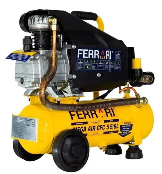 Compressor de Ar 1HP 5,5/6L 220V Ferrari Mega Air - Compressor de Ar ...