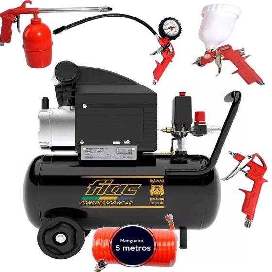 Compressor De Ar 24 Litros Kit Pintura 5 Peças Pressure Erb1 ...