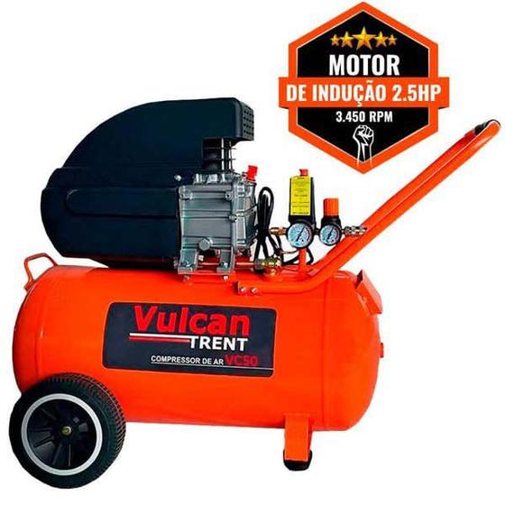 Compressor De Ar 2,5 Hp 50 Litros 8,0 Pés Vc50 110V Vulcan - Compressor ...