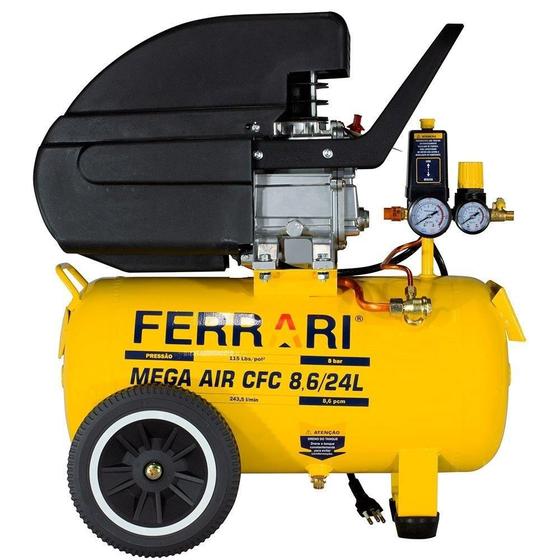 Compressor de ar Ferrari Mega Air CFC 8,6 PES, 24 Litros, 2 HP ...