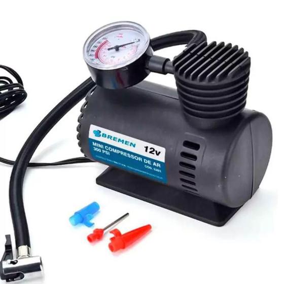 Compressor De Ar Multiuso Portátil 300 Psi 12v Com 3 Adaptadores Carro ...