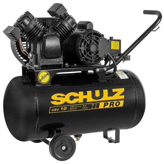 Compressor de Ar Portátil 10 Pés 50L 2HP 140PSI Monofásico - SCHULZ ...