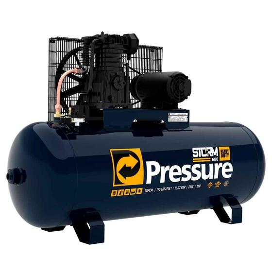 Compressor de Ar Storm 20 PCM Trifásico 250 Litros 175 PSI Pressure ...