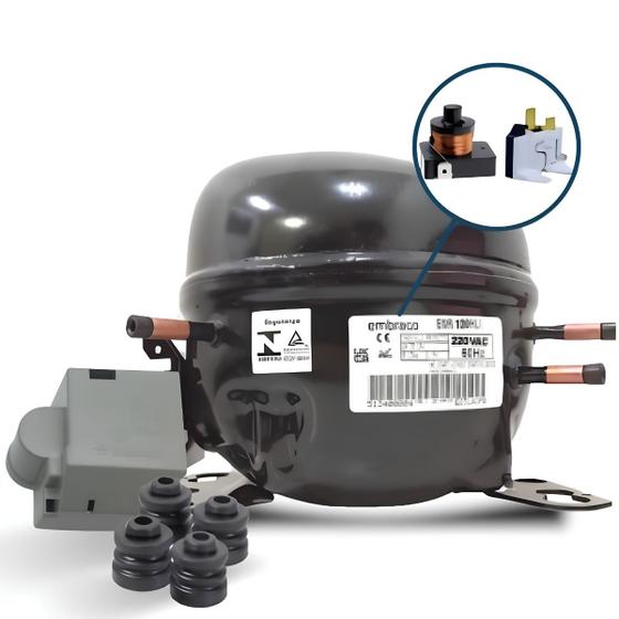 Compressor Embraco 1/3+HP EMR130HLC R134a - 220V - Peças e Acessórios ...